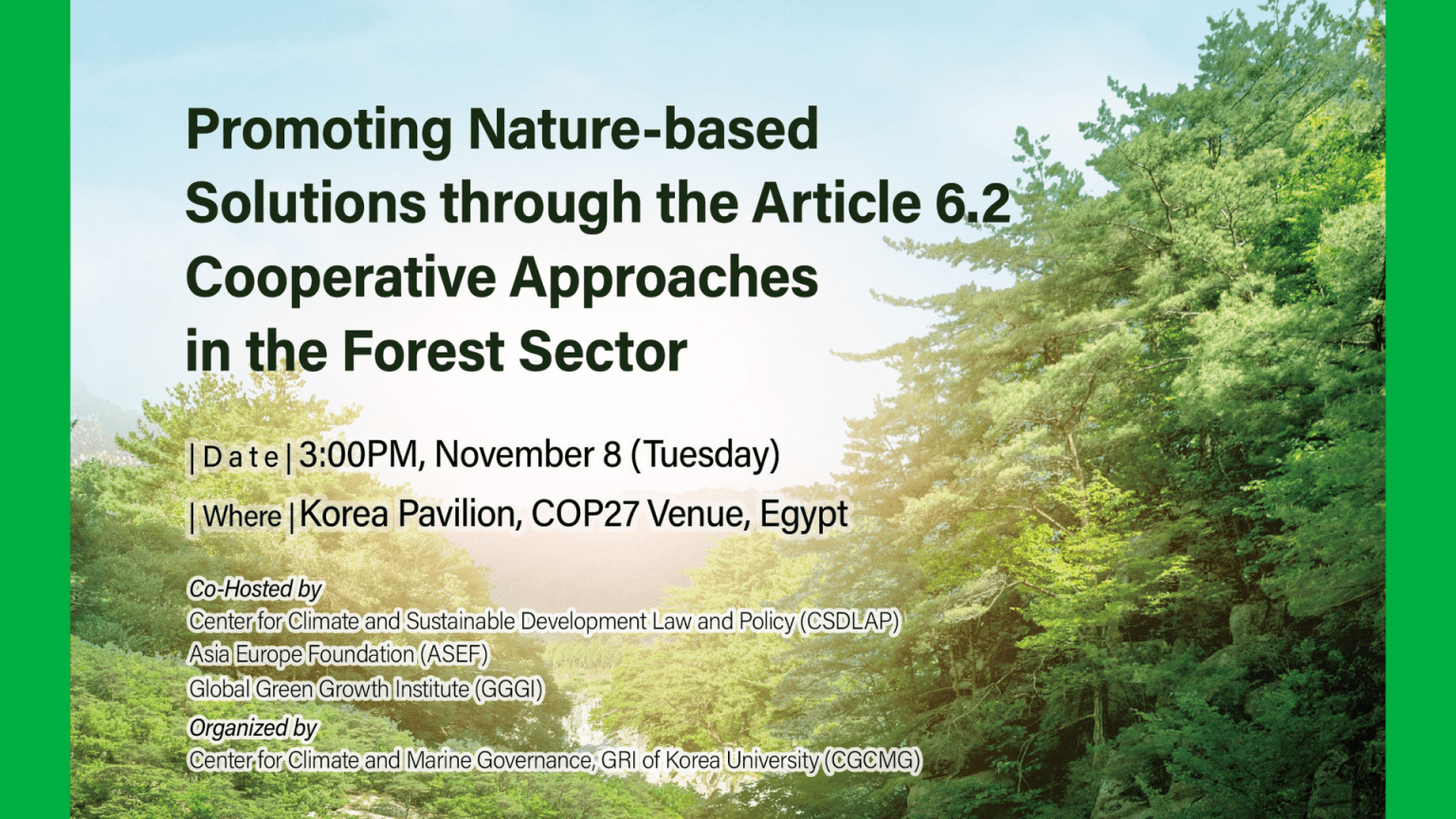 ENVforum at COP27 - Asia-Europe Foundation (ASEF)